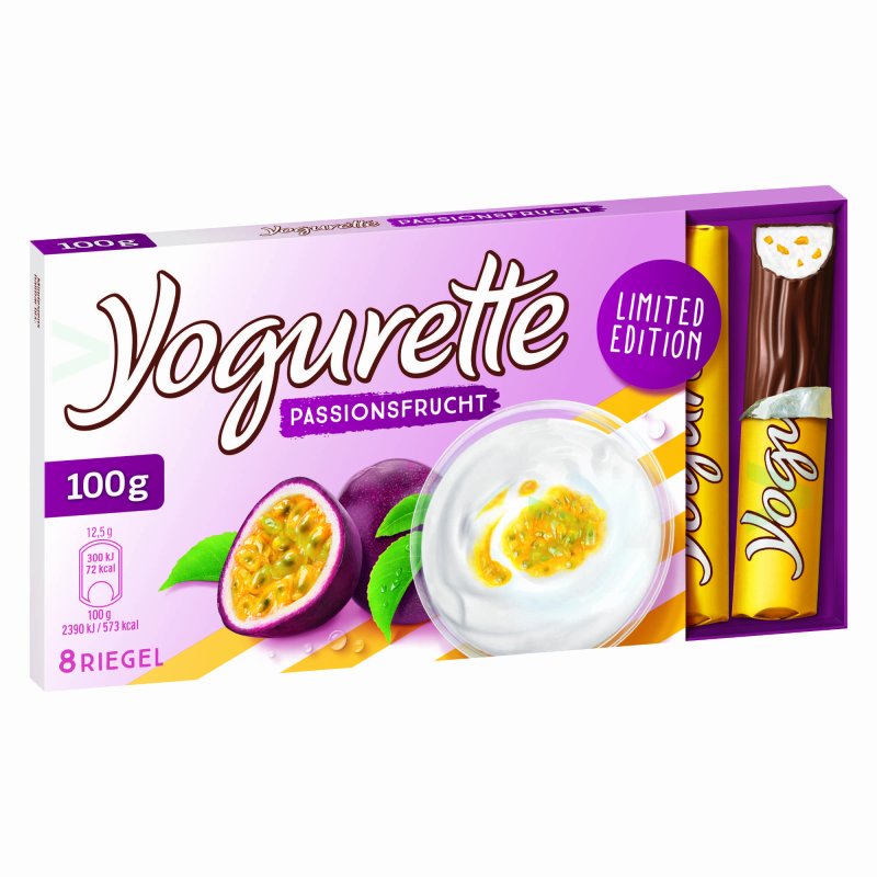 Yogurette Passionsfrucht Limited Edition, 8 Riegel (100g Packung)