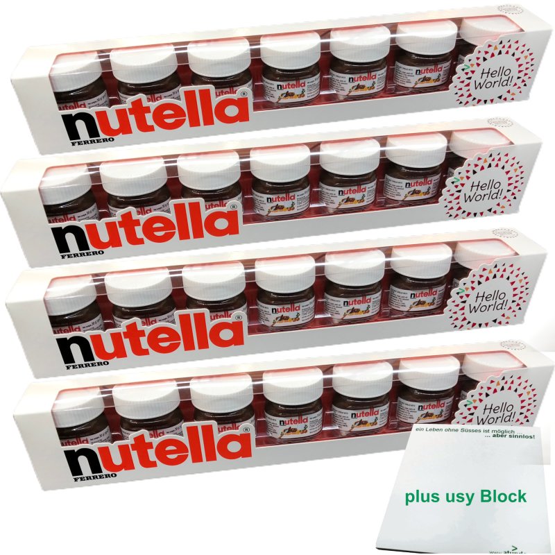 nutella Hello World 7 Tagesportionen 4er Pack (4x210g Packung) + usy