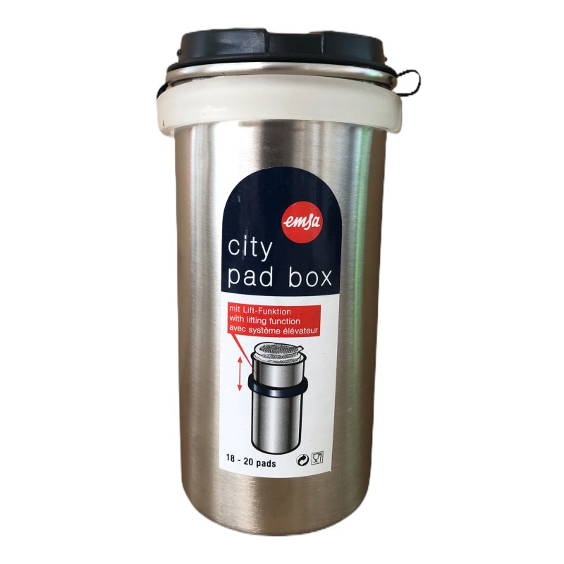 Emsa city pad box (Edelstahl Kaffee-Pad box für 18-20 Pads)