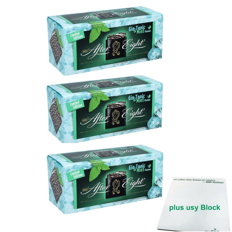 Nestle After Eight Gin Tonic & Mint (3x200g Packung) + usy Block