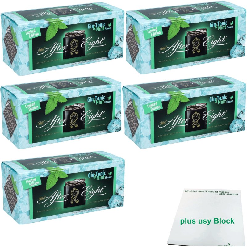 Nestle After Eight Gin Tonic & Mint (5x200g Packung) + usy Block