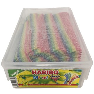 Haribo Miami Sauer Fruchtgummi Regenbogen 150 Stück (1,125kg Dose)