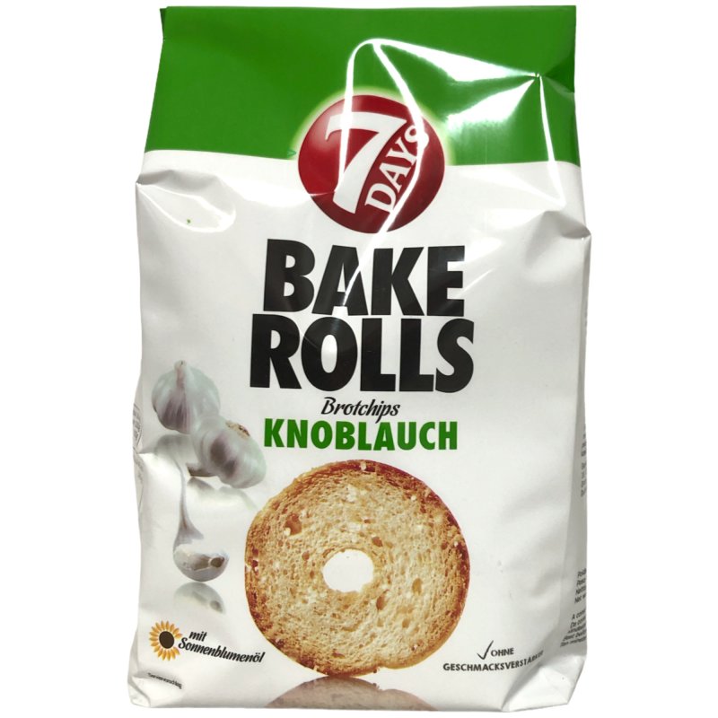 7Days Bake Rolls Knoblauch Brotchips 1er Pack (1x250g Beutel)