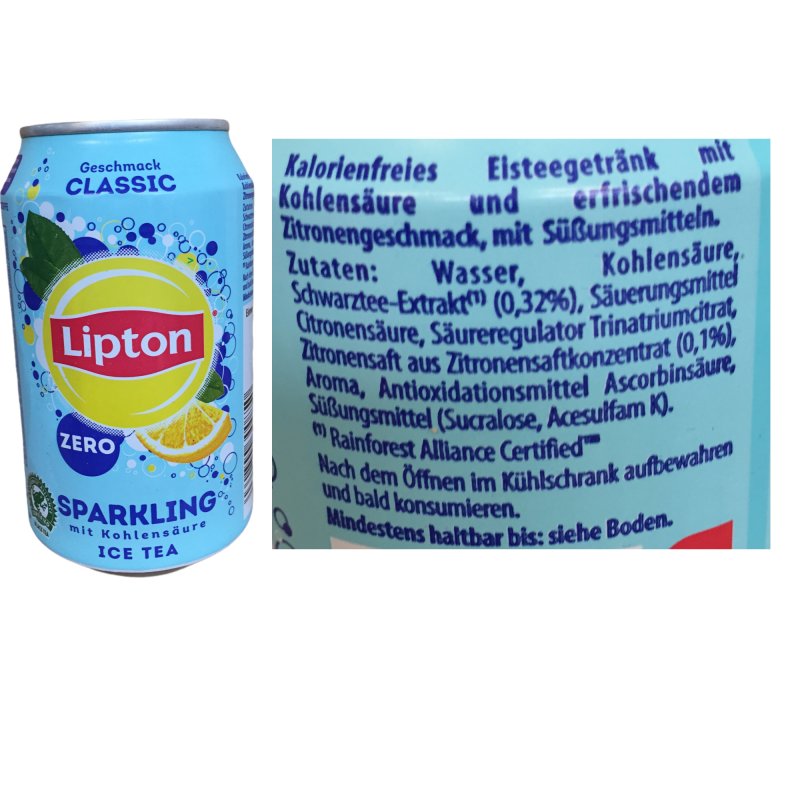 Lipton Eistee Sparkling Zero DPG (0,33l Dose)