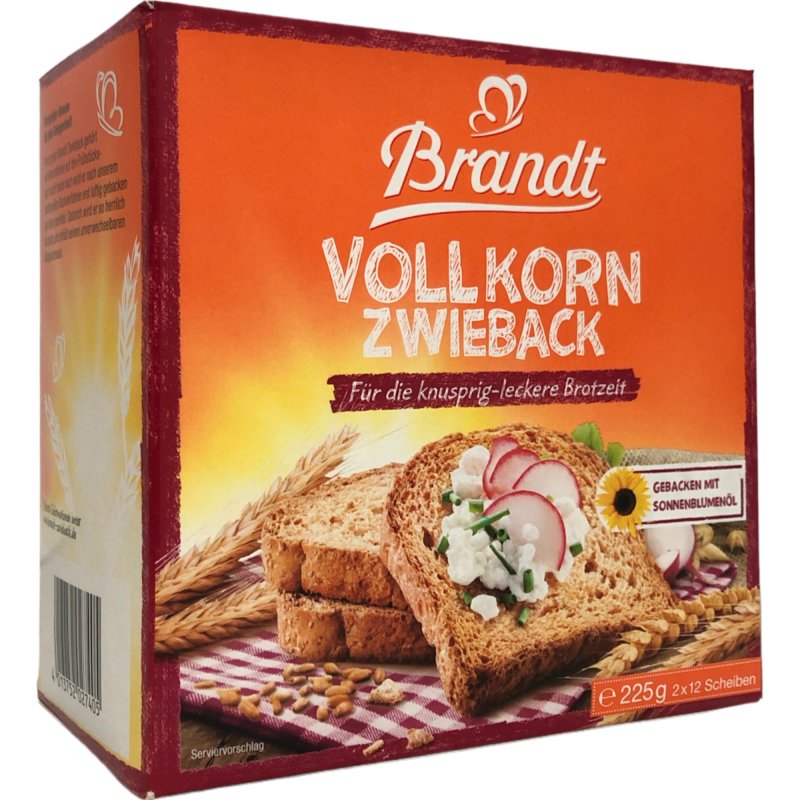 Brandt Vollkorn Zwieback knuspriger Genuss (225g Packung)