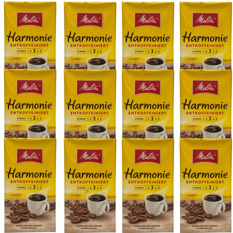 Melitta Kaffee Harmonie entkoffeiniert gemahlen Stärke 3 VPE (12x500g