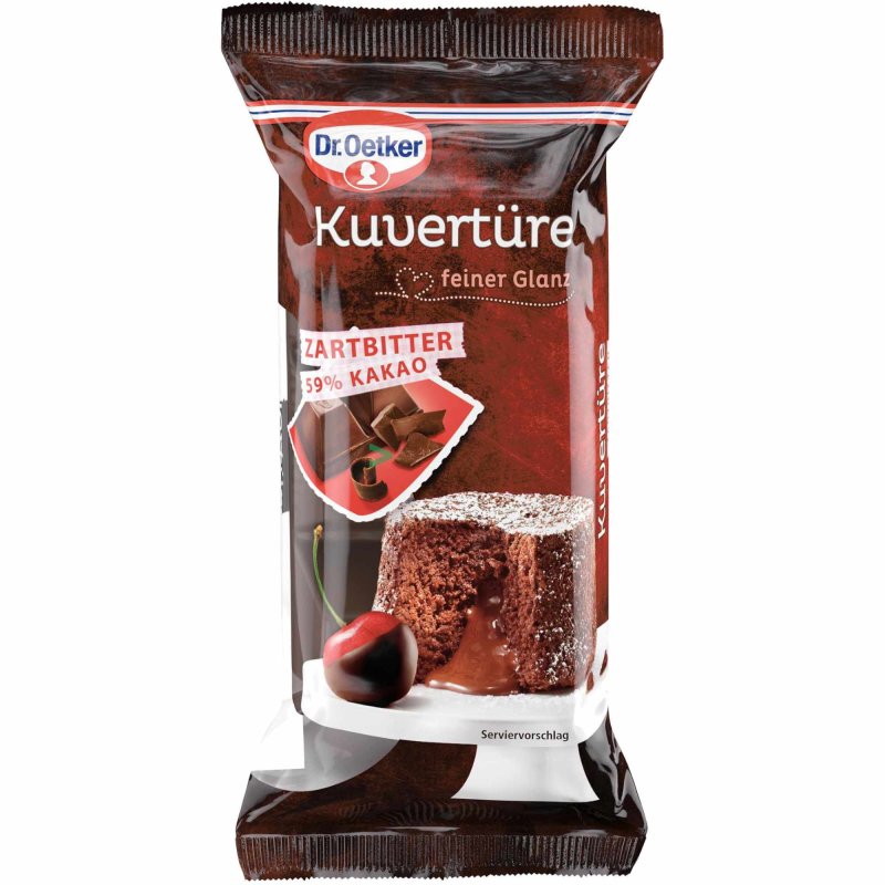 Dr. Oetker Kuvertüre Zartbitter 59 % Kakao (150g Packung)