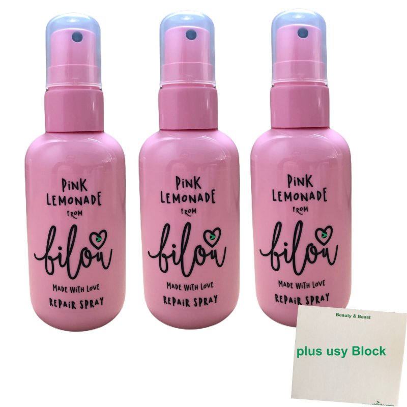 bilou Repair Spray Pink Lemonade 3er Pack (3x150ml Sprühflasche) + us