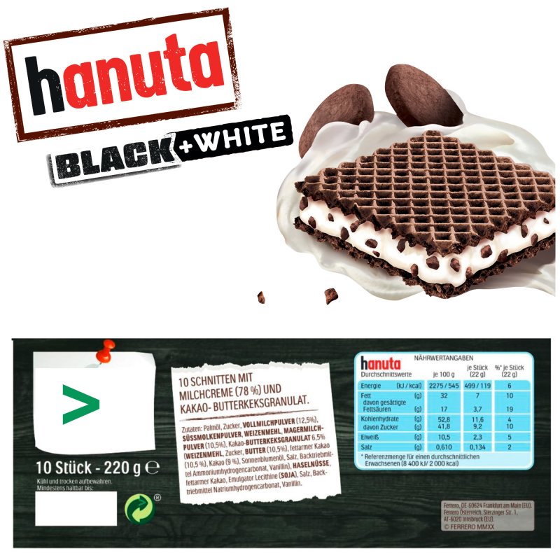 hanuta Black & White Limited Edition (220g Packung)