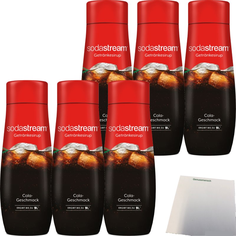 SodaStream Cola Getränke-Sirup 6er Pack (6x0,44l Flasche) + usy Block