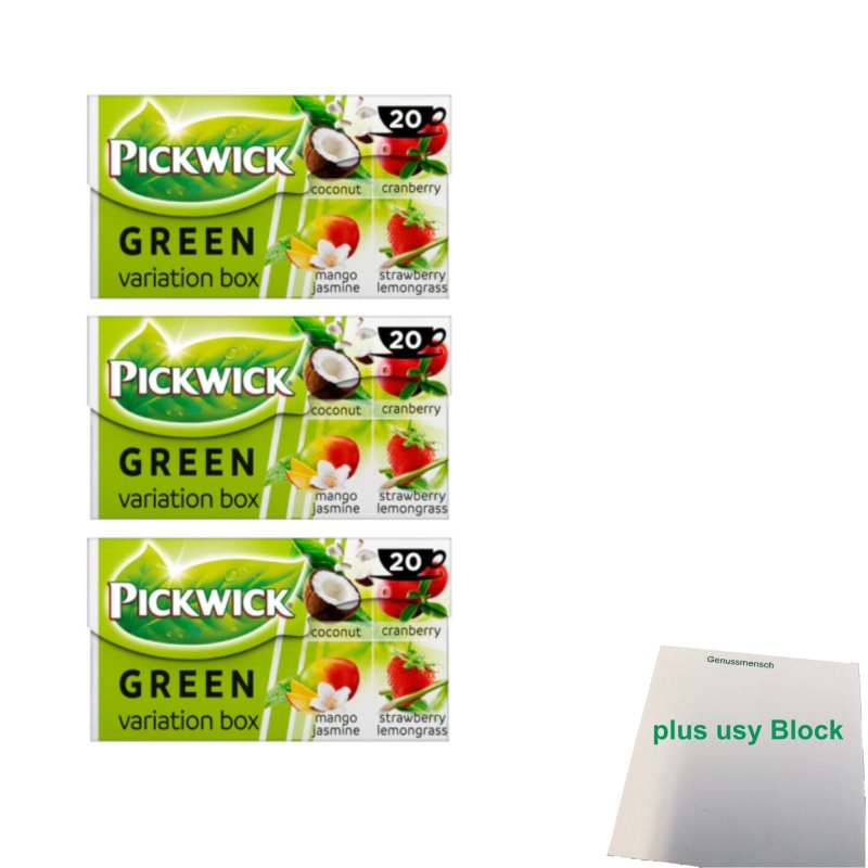 Pickwick Green Tea Variation Box 3er Pack mit 4 Sorten