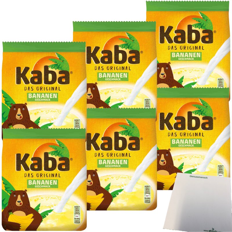 Kaba Das Original Banane Getränkepulver 6er Pack (6x400g Beutel) + us