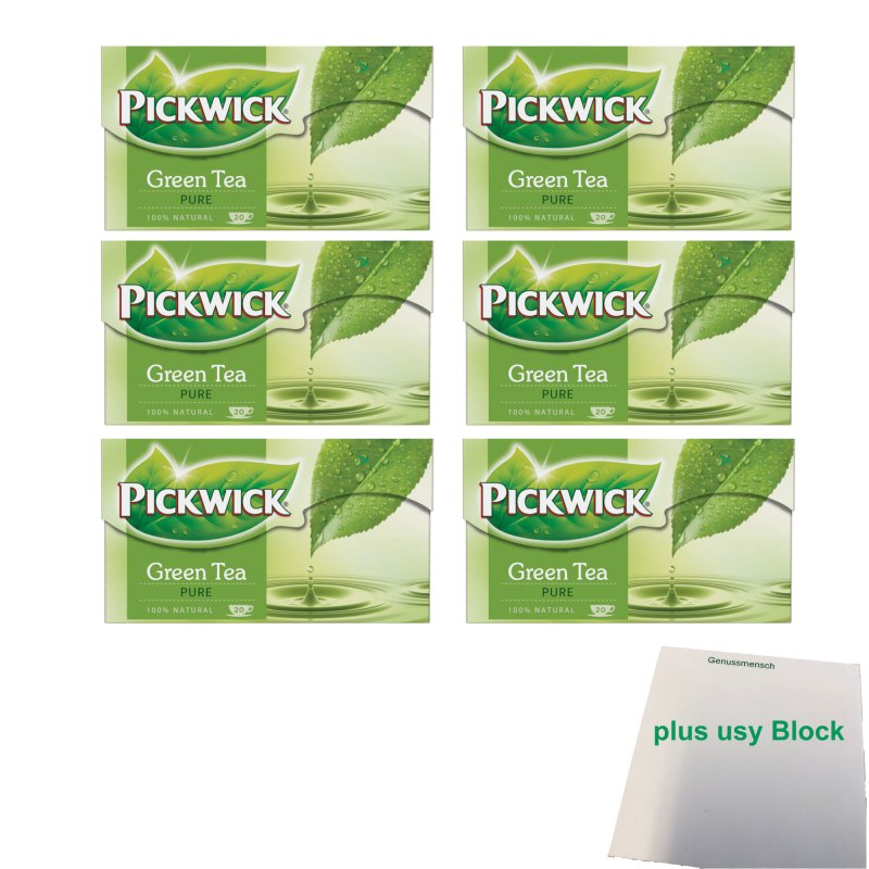 Pickwick Green Tea Pure Grüner Tee 6x 20x1,5g Teebeutel