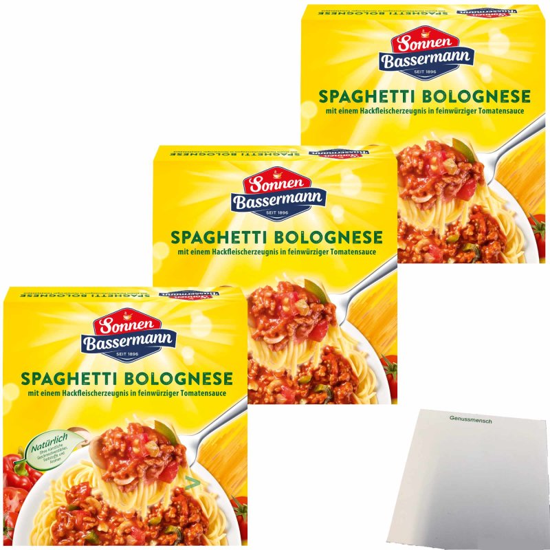 Sonnen Bassermann Spaghetti Bolognese 3er Pack (3x375g Packung) + usy