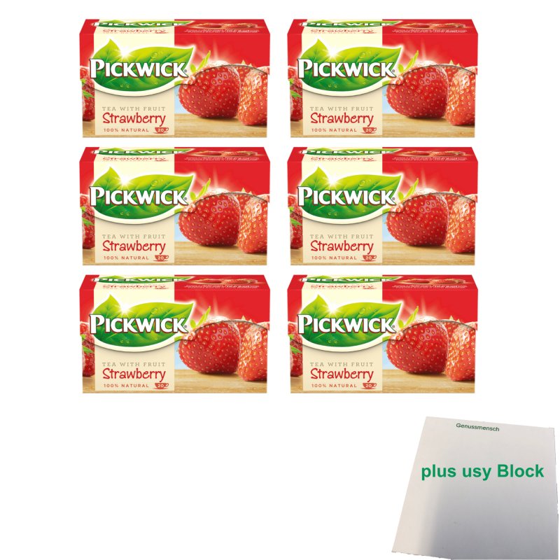 Pickwick Tea with fruit Strawberry 6er Pack (Erdbeere 6x 20x1,5g) usy