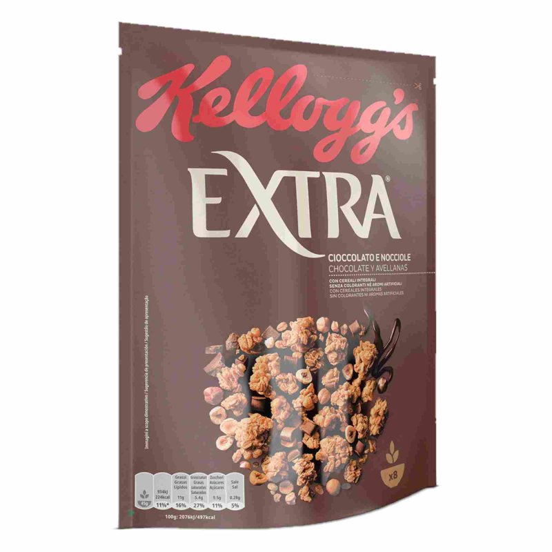 Kelloggs Extra Cioccolato e Nocciole Müsli (375g Beutel)