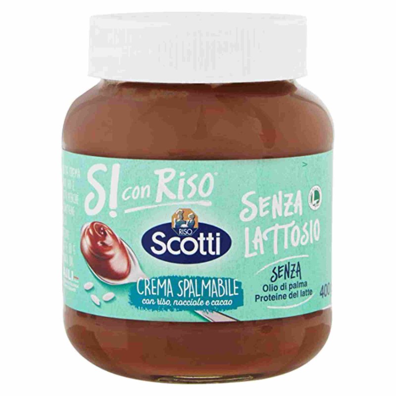 Scotti Crema Spalmabile con riso, nocciole e cacao (400g Glas Creme m