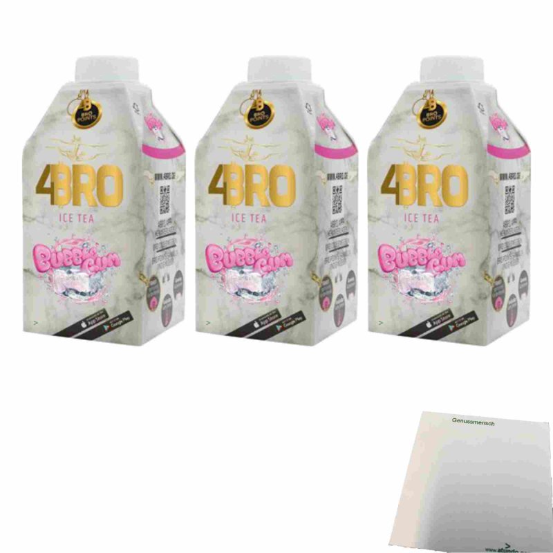 4Bro Ice Tea Peach 3er Pack (3x500ml Pack) + usy Block