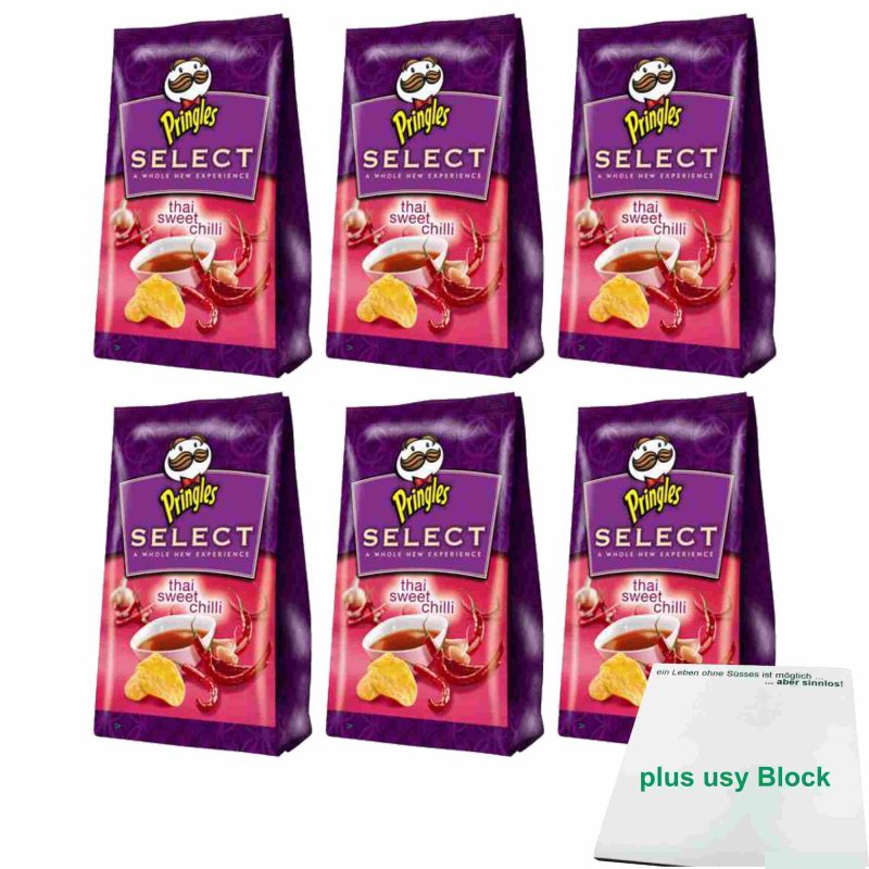 Pringles Select Thai Sweet Chilli Kartoffelchips 6er Pack + usy Block