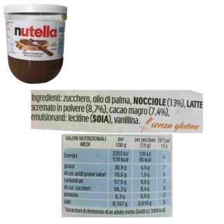 Ferrero nutella aus Italien (200g Glas)