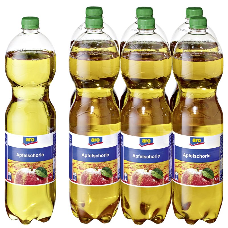 aro Apfelschorle - Neue Rezeptur - 6 x 1,50 l Flaschen