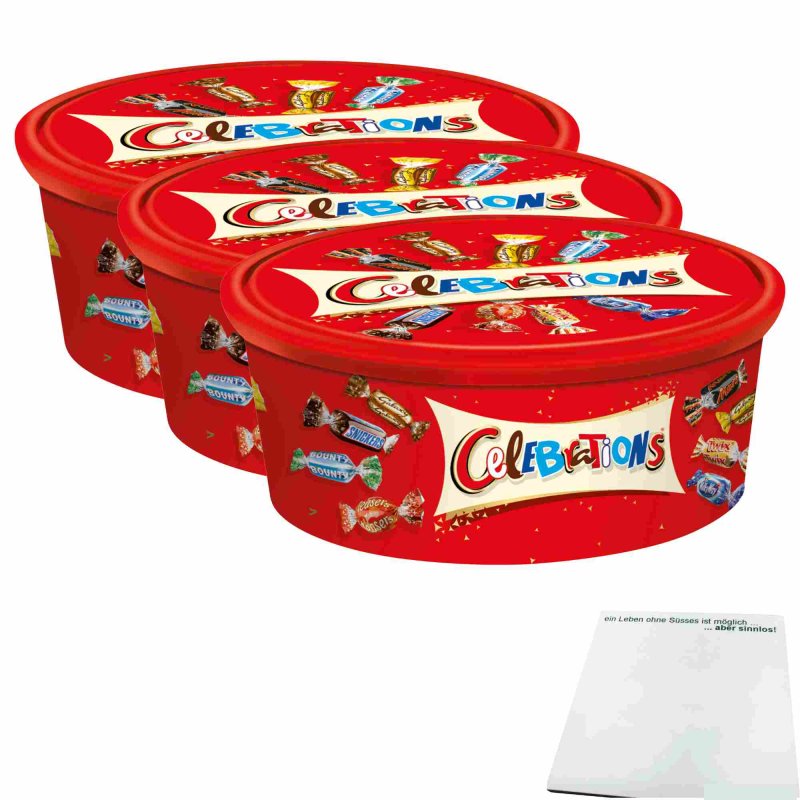 Celebrations Mix Limited Edition 3er Pack (3x650g Dose) + usy Block
