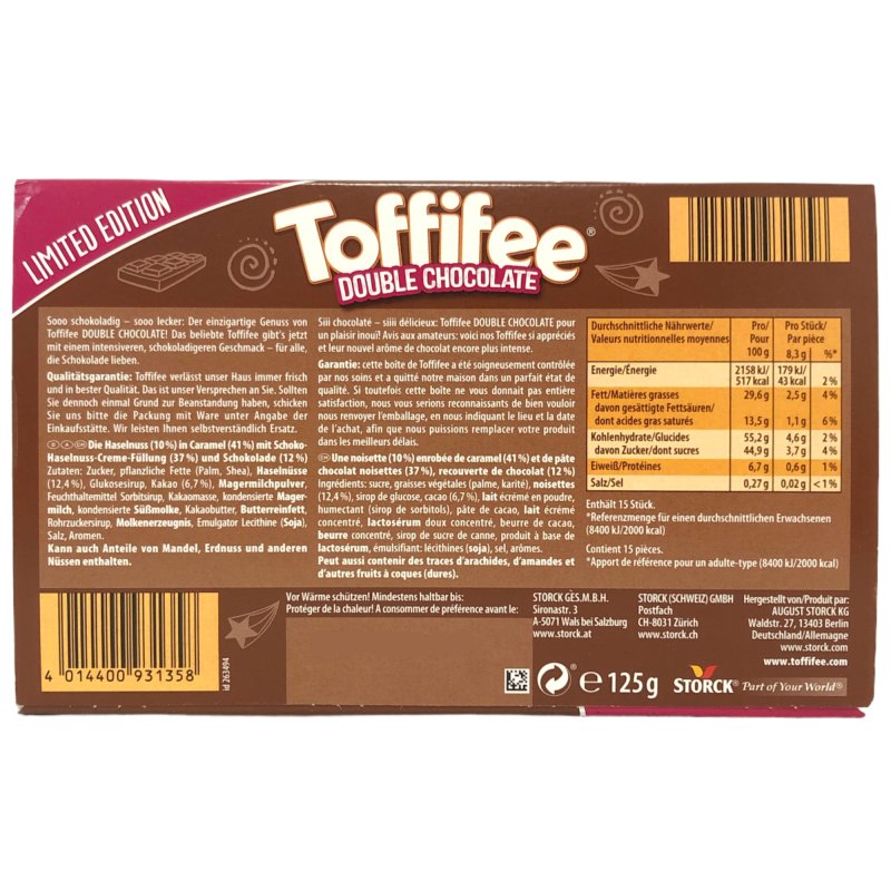 Toffifee Double Chocolate Limited Edition (125g Packung)