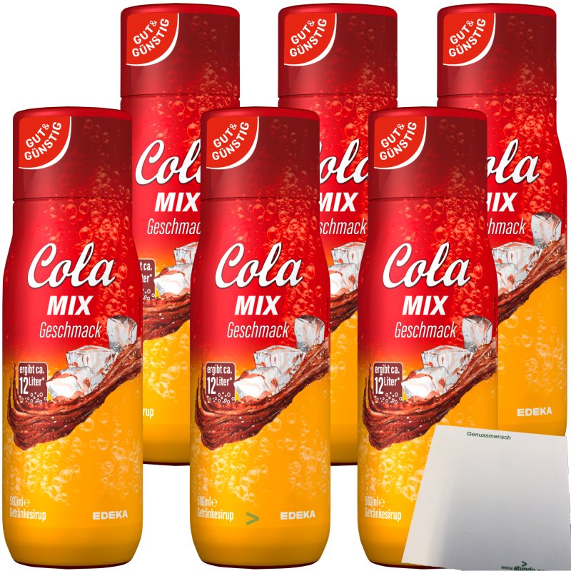 Gut & Günstig Cola Mix Getränkesirup 6er Pack (6x500ml Flasche) + usy