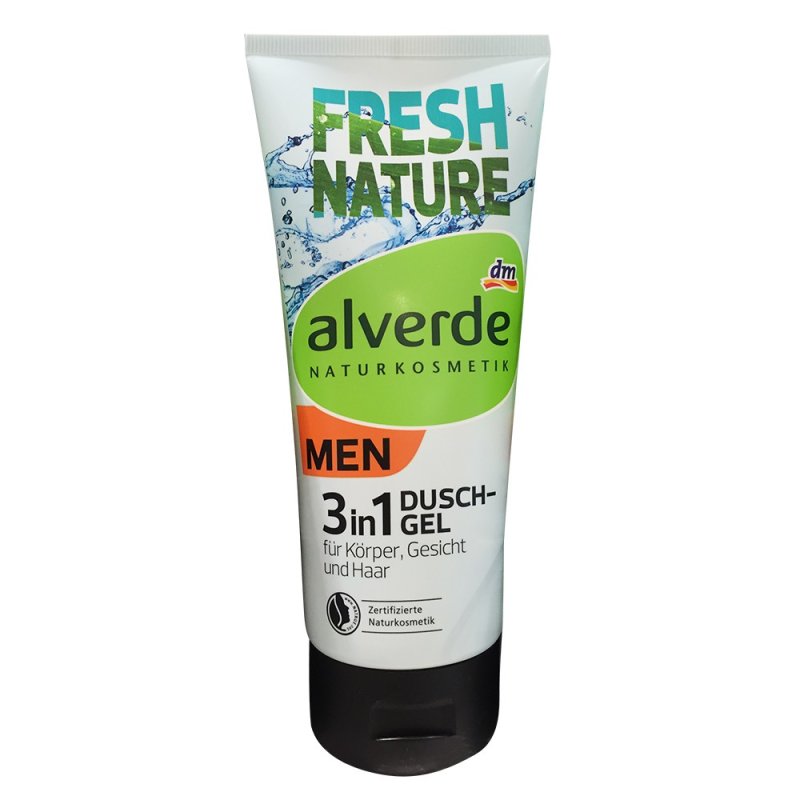 Alverde Men Fresh Nature Duschgel 3in1 für Körper, Gesicht, Haar (200