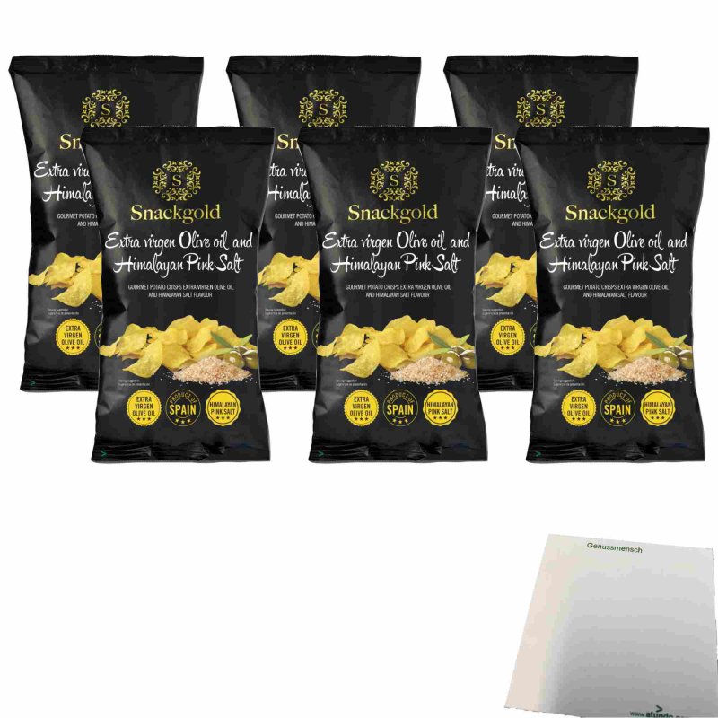 Snackgold Extra virgen Olive oil and Himalayan Pink Salt Chips 6er Pa