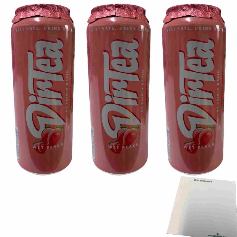 DirTea Wet Peach Eistee by Shirin David DPG 3er Pack (3x0,5l Dose)
