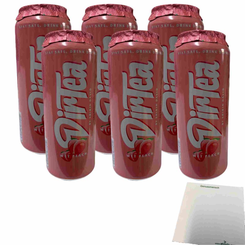 DirTea Wet Peach Eistee by Shirin David DPG 6er Pack (6x0,5l Dose)