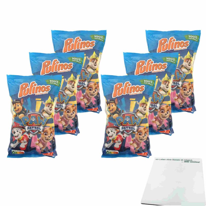 Pufinos Maisflips Paw Patrol 6er Pack (6x85g Packung) + usy Block