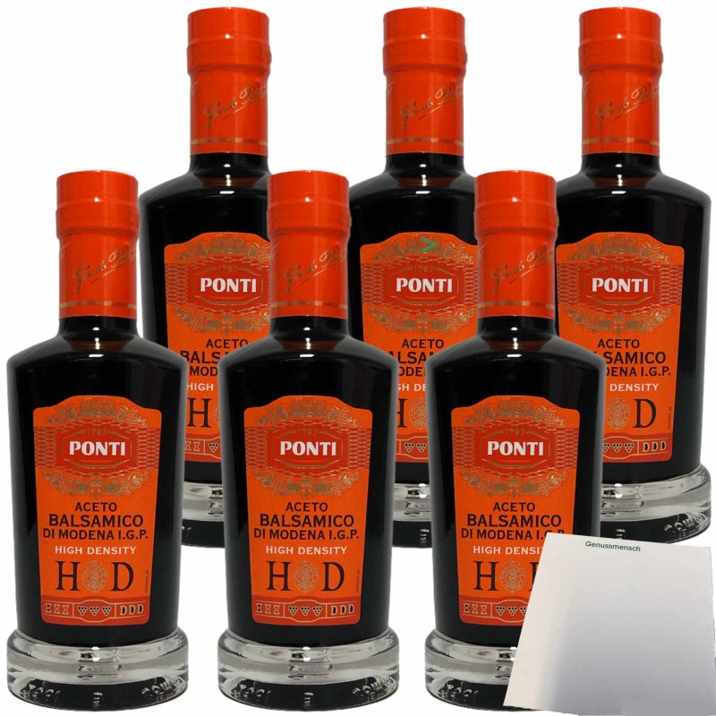 Ponti Aceto Balsamico di Modena IGP Alta Densita HD 6er Pack (6x250ml