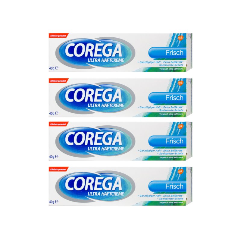 Corega Ultra 3D Haftcreme Frisch 4erPack (4x40g Tube)