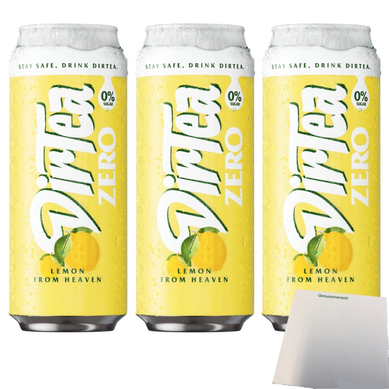 DirTea Lemon ZERO Eistee by Shirin David 3er Pack (3x0,5 Liter Dose)