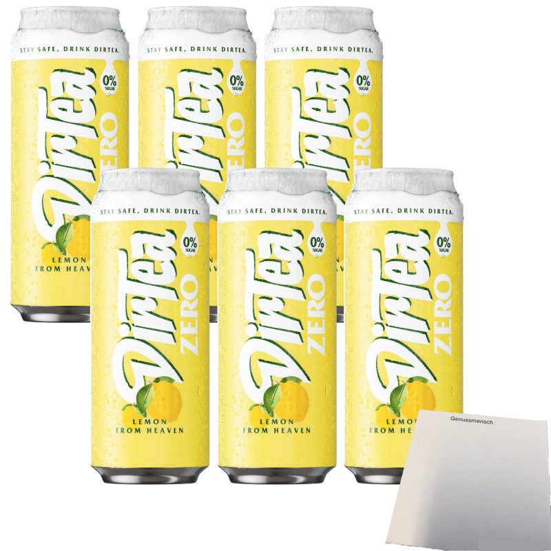 DirTea Lemon ZERO Eistee by Shirin David 6er Pack (6x0,5 Liter Dose)