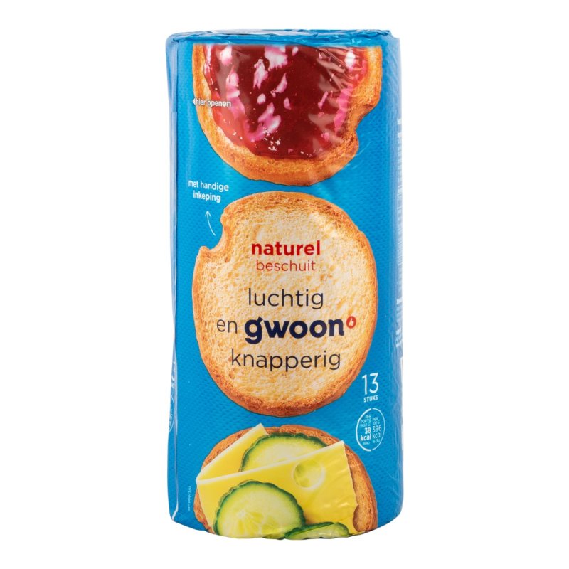 Beschuit naturel 4 rollen x 125 gram