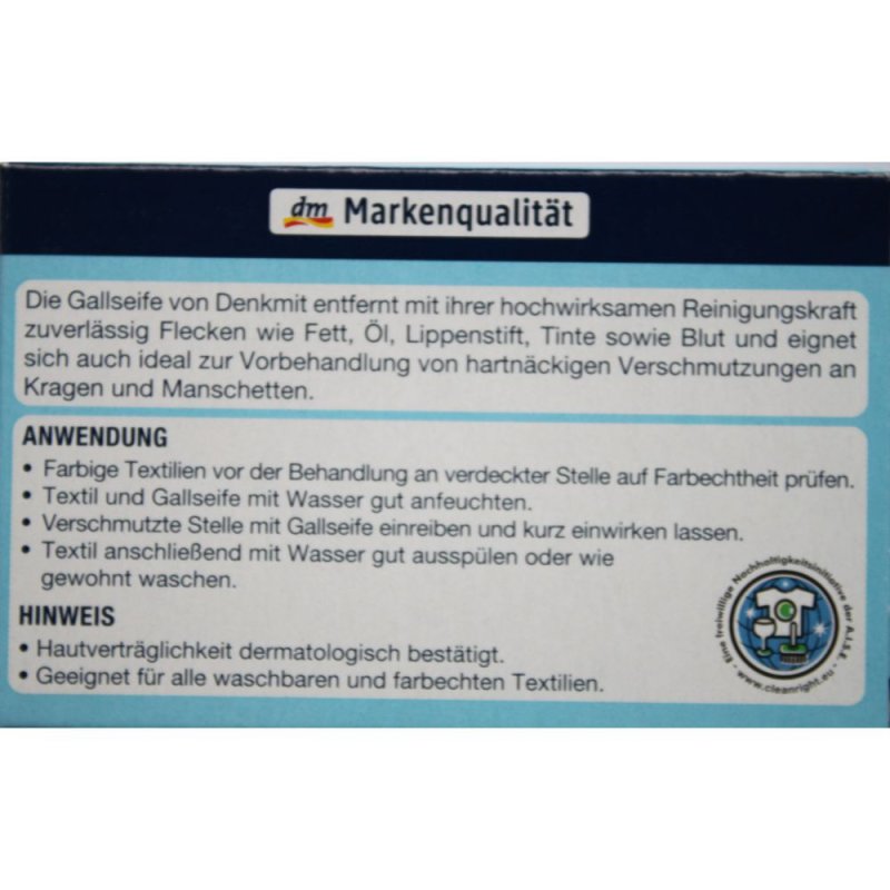 Denkmit Gallseife Zur gezielten Fleckenbehandlung (100g Box)