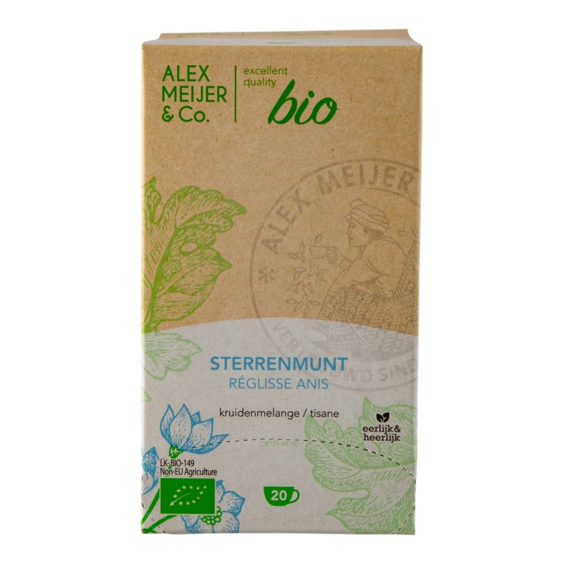 Thee sterrenmunt, BIO Pakje 20 stuks x 1,5 gram