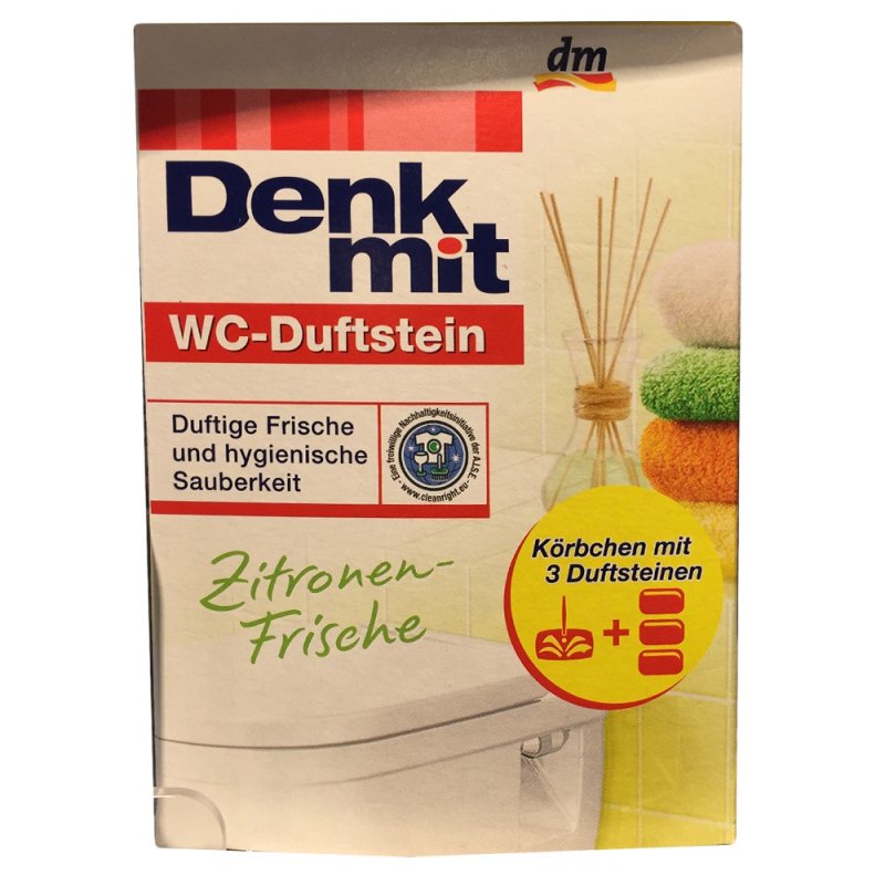 Denkmit WC Duftstein Zitronen Frische (3 Duftsteine)
