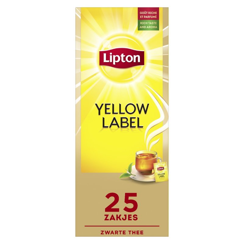 Thee yellow label Pakje 25 zakjes x 1,48 gram