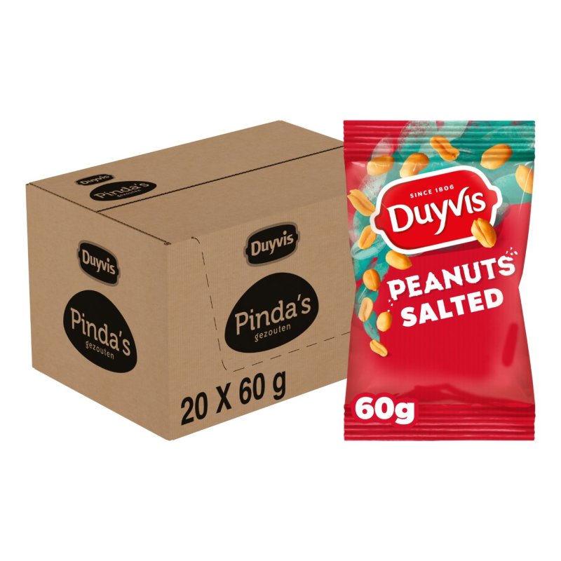 Pinda's gezouten noten 20 zakjes x 60 gram