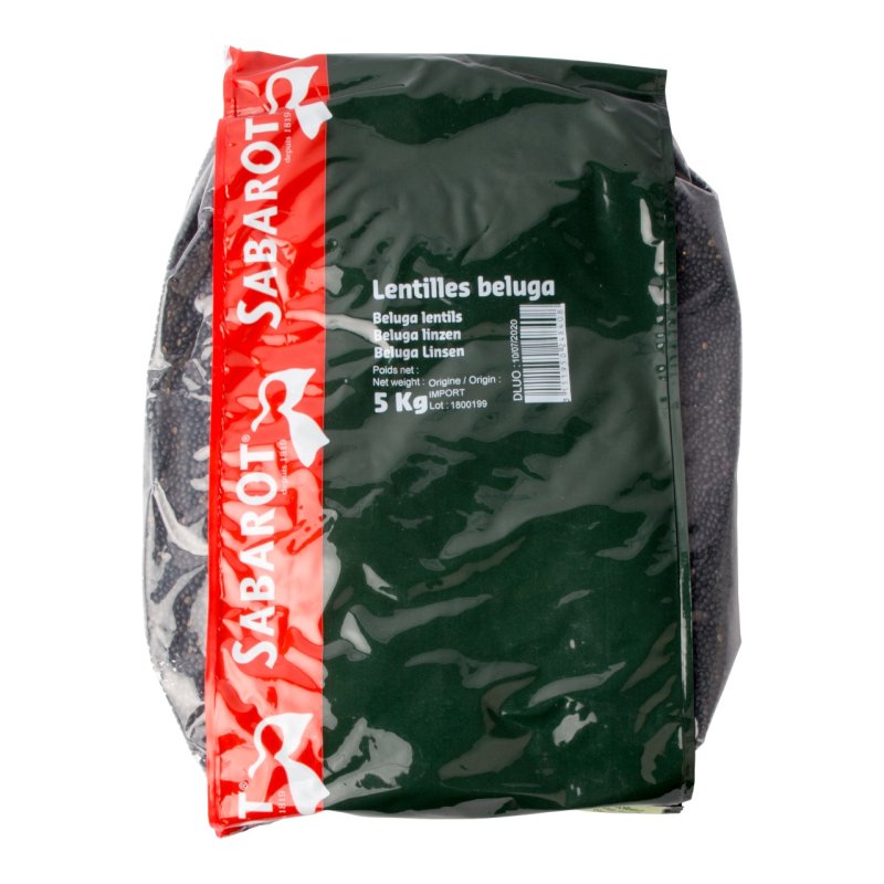Zwarte linzen beluga Zak 5 kilo