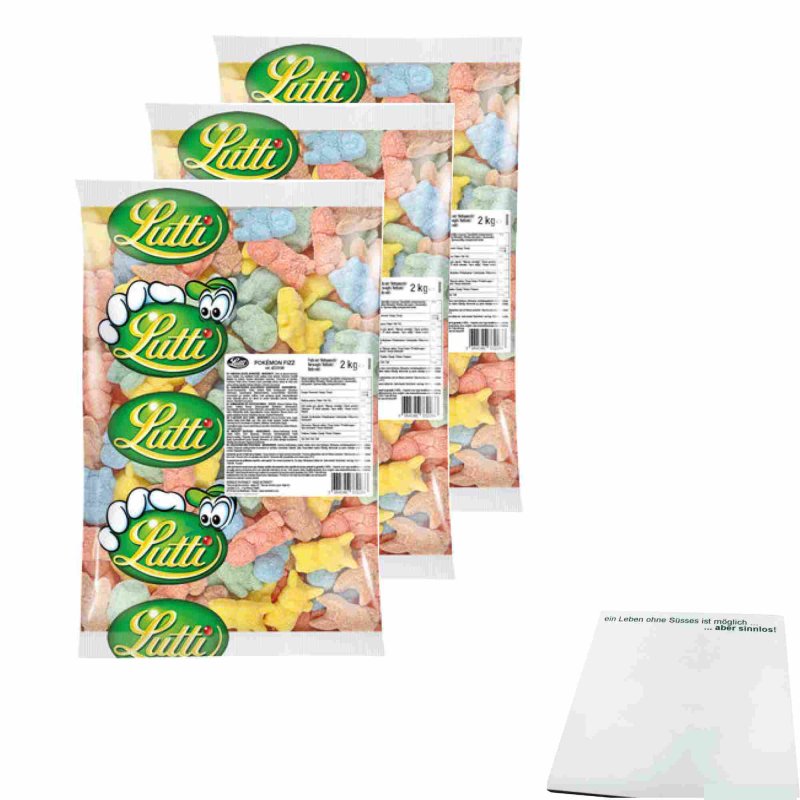 Lutti Pokemon Fizz Vrak 3er Pack (3x2kg Packung) + usy Block