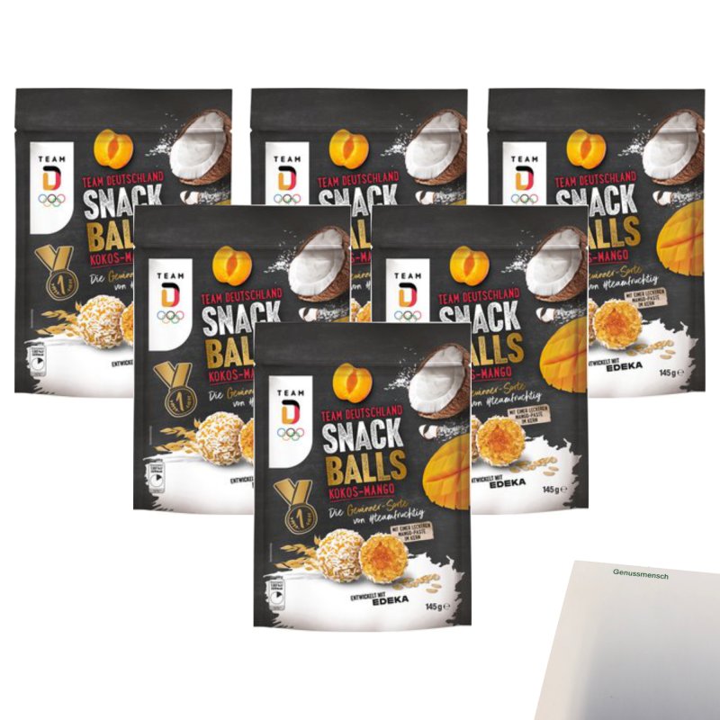 Edeka Snack Balls Mango Kokos Aprikose 6er Pack (6x145g Beutel) + usy