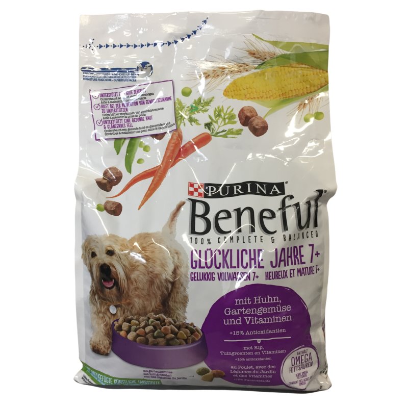 Purina Beneful Hundetrockenfutter Glückliche 7 jahre + mit Huhn, Gart