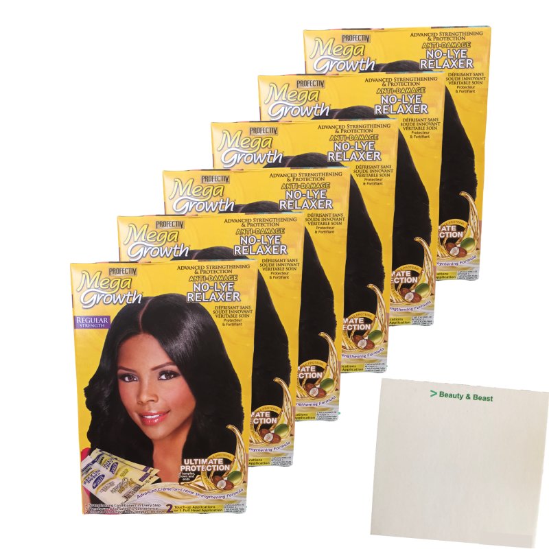 Mega Groth Profectiv Relaxer Kit Regular Strength mit Creme, Shampoo,