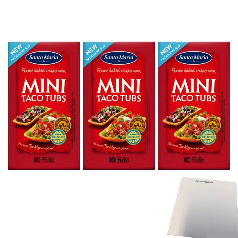 Santa Maria Mini Taco Tubs - Kleine Taco Schalen, 3er Pack (3x86g Pac