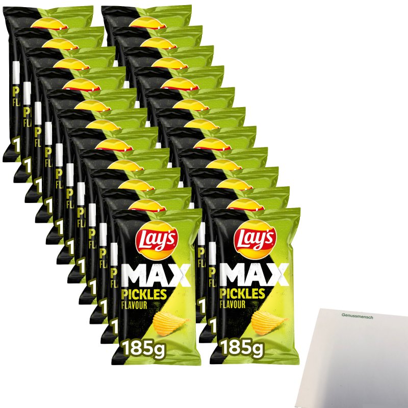 Lays Max Pickles Flavour (22x185g Packung) + usy Block